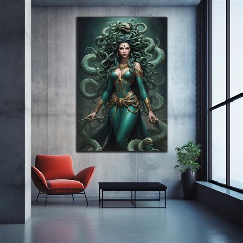 Tempered Glass Wall Art Medusa Wall Decor Large Glass Wall Art Glass