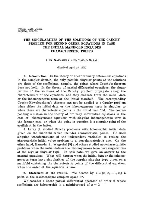 Pdf The Singularities Of The Solutions Of The Cauchy Problem For