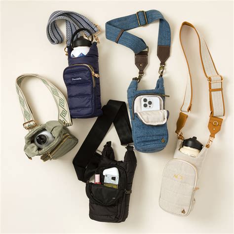 Uncommon Goods Navy Personalized Crossbody Water Bottle Bag Water