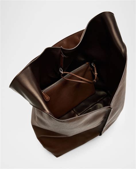 The Row Bindle Stitch Shoulder Bag In Saddle Leather Neiman Marcus