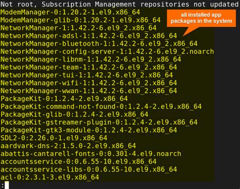 How To Show List Of Installed Packages Using YUM Cases