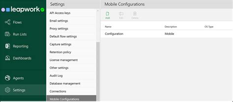 Leapwork Documentation Mobile Configuration Leapwork Documentation Mobile Configuration