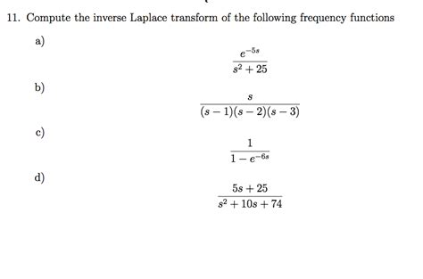 Solved Compute The Inverse Laplace Transform Of The