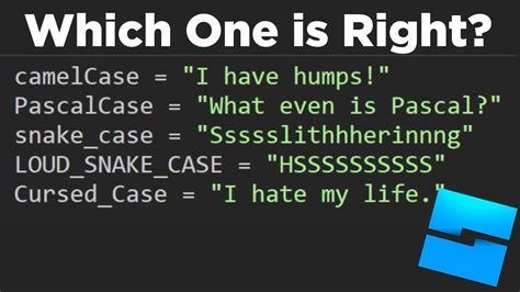 The Right Naming Convention For Your Variables Youtube