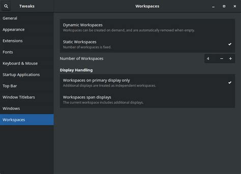 Gnome3 Set Static Number Of Workspaces In Gnome Shell With Dconf
