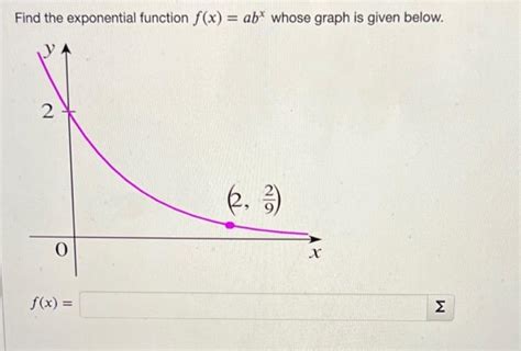 solved find the exponential function f x abx whose graph is