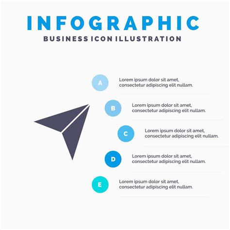 Arrow Pointer Up Next Solid Icon Infographics 5 Steps Presentation