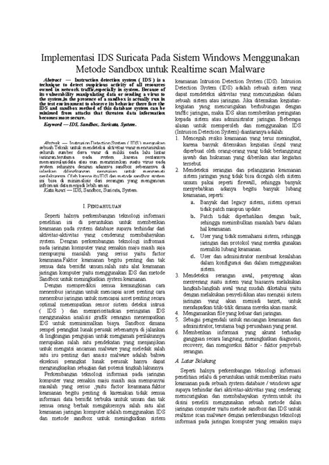 Intrusion Detection System Implementasi Ids Suricata Pada Sistem Windows Menggunakan Metode