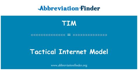 TIM Stands For Tactical Internet Model Abbreviation Finder