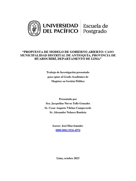 Modelo De Gobierno Pdf Responsabilidad Gobierno E