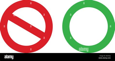 Blank Prohibition Forbidden And Allowed Sign Isolated Stock Vector