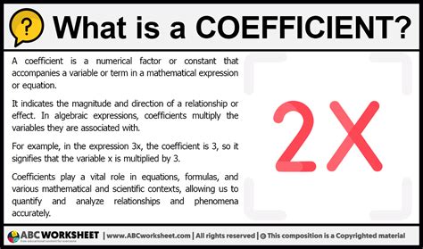What Is A Coefficient Definition Of Coefficient