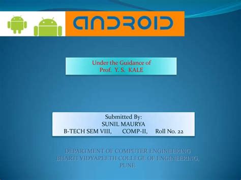 Android Operating System Pptx Computer Software And Applications Computing