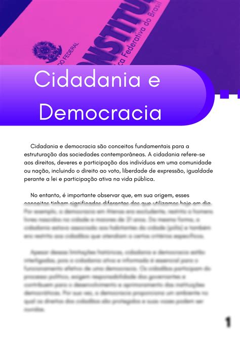 Solution Cidadania E Democracia Resumo Studypool