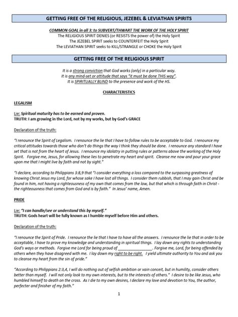 Outline For Getting Free Of Religious Jezebel Python Pdf Jesus God