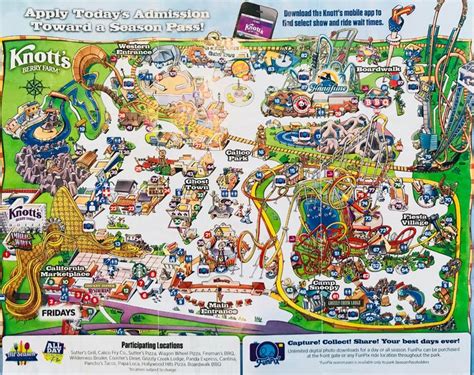 Knotts Berry Farm Map 1990s Knotts Berry Farm Park Map Knotts