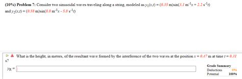 Solved 10 Problem 7 Consider Two Sinusoidal Waves