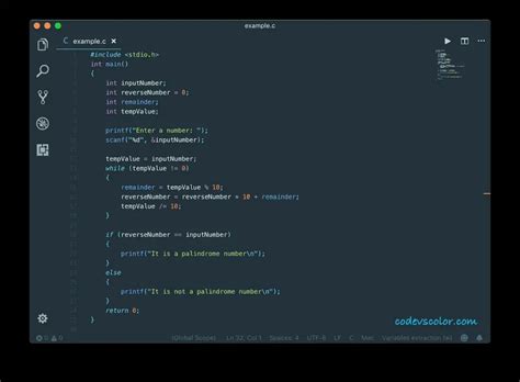 C Program To Check If A Number Is Palindrome Or Not CodeVsColor
