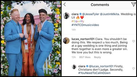 Ciara Claps Back At Homophobic Fan Who Said She Sinned By Officiating Gay Wedding Meaws Gay
