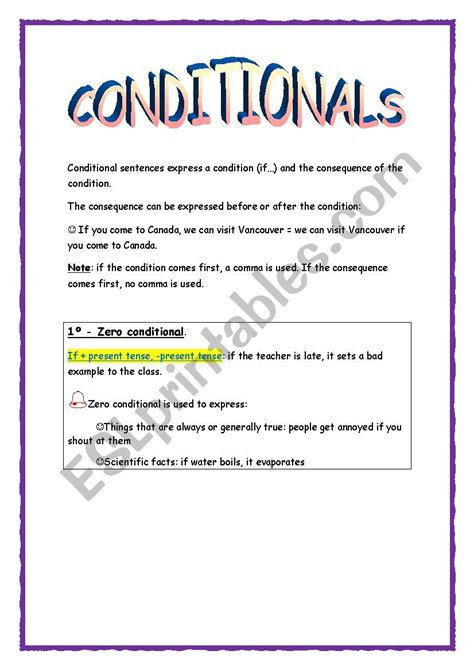 Conditionals Worksheet ESL Worksheet By Englteacher Translator