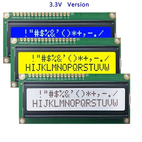 3 3v 16 2 Character Lcd Display Lcm 1602 16x2 162 Screen Hd44780 Yellow Blue Gray Color For 51