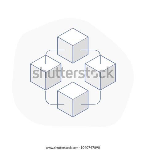 Blockchain Vector Geometric Outline Logo Icon Stock Vector Royalty