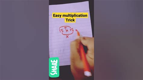 Easy Multiplication Tricks Maths Easy Tricks Mathsshorts