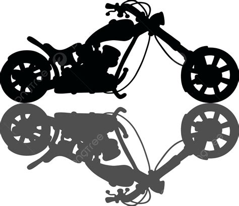 Chopper Black Silhouette Cartoon Chopper Motor Vector Cartoon Chopper