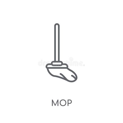 Mop Linear Icon Modern Outline Mop Logo Concept On White Backgr Stock Vector Illustration Of