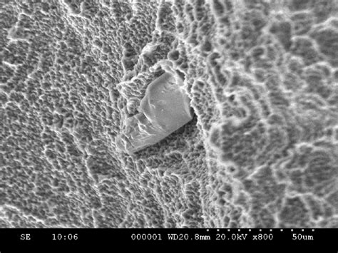 Typical Corundum Particle Struck In The Titanium Surface Without Gap