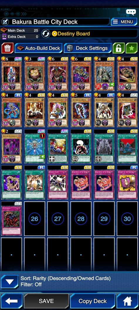 Bakura Battle City Deck Anime Manga R Duellinks