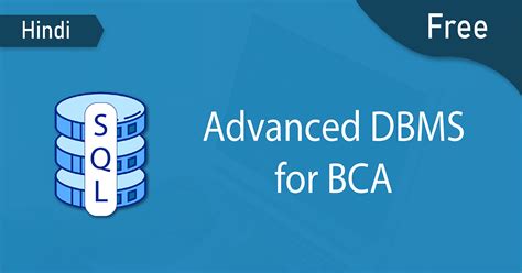 Free Advanced Dbms Certification Course For Bca [hindi] Dataflair