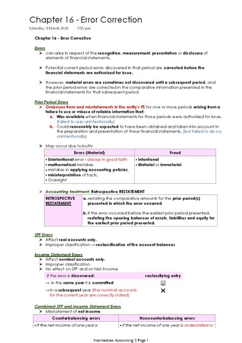 chapter 16 error correction chapter 16 error correction errors can arise in respect of the