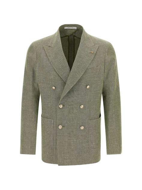 Tagliatore Montecarlo Double Breasted Blazer Green Farfetch