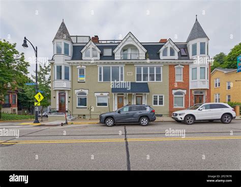 Pittsburgh Mount Washington Colorful Dormered Brick Homes Line