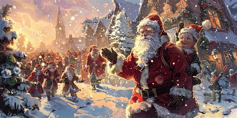 마술과 기쁨을 강조하는 눈 덮인 환경에서 겨울 날씨를 포용하는 여러 산타 조항의 매혹적인 영상 산타 클로스 눈 그룹 배경 일러스트 및 사진 무료 다운로드 Pngtree