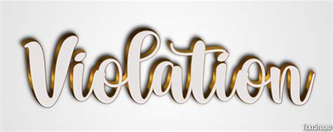 violation text effect and logo design word
