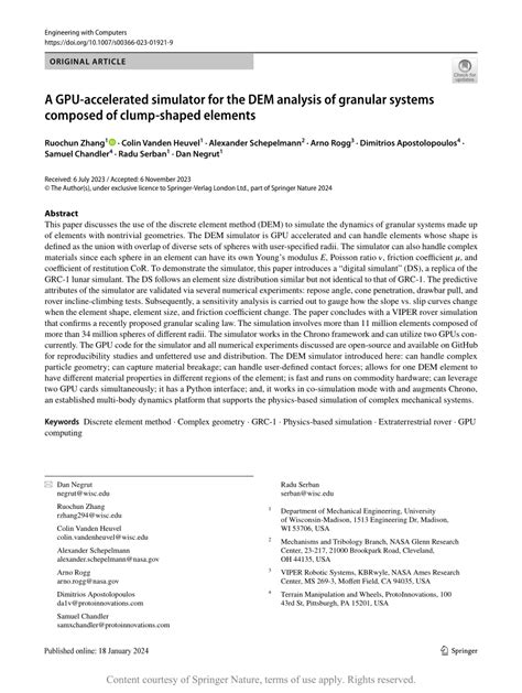 A Gpu Accelerated Simulator For The Dem Analysis Of Granular Systems Composed Of Clump Shaped