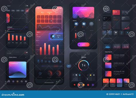 Toolkit Ui Ux Scene Creator Mobile Application Design Stock