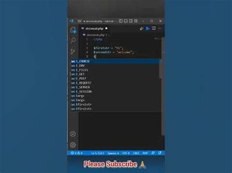 Php Program to concatenate two string ||#youtube #subscribe #youtuber # ...