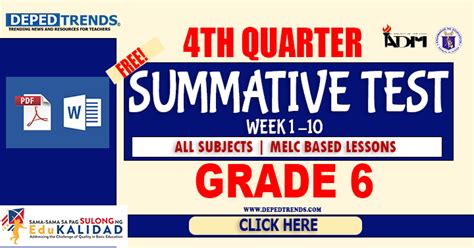 Grade 6 Quarter 4 Summative Test With Answer Key For Week 1 10 Sy 2022 2023