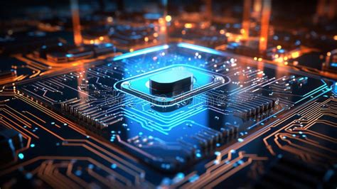 Supercomputer Cpu And Gpu Circuits Mother Board Interconnection With