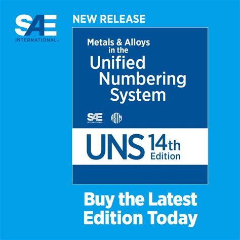 Sae International On Linkedin Metals And Alloys In The Unified Numbering System 14th Edition