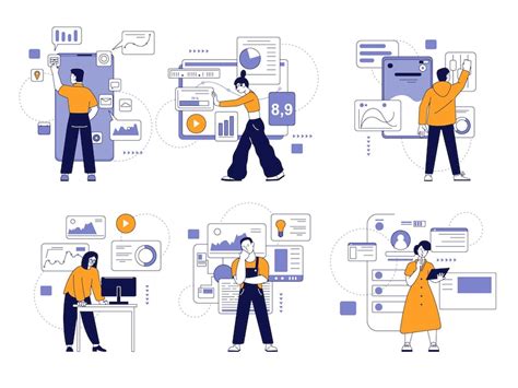 premium vector people develop app flat technology person programming