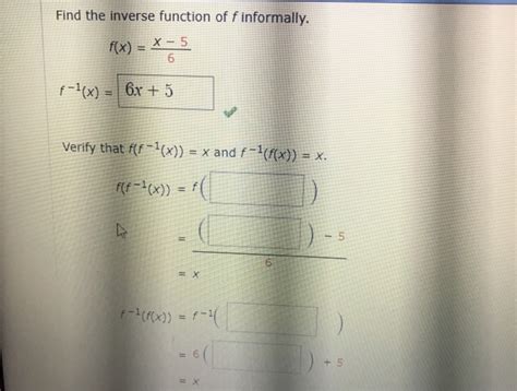 solved find the inverse function of f informally p 1 x