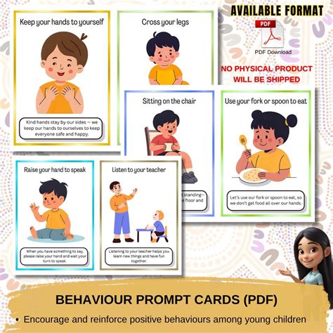 Printable Behaviour Cardsbehaviour Prompt Cardsclassroom Behaviour
