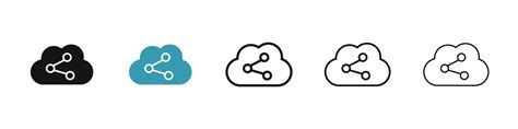 cloud share icon set data sync to cloud storage symbol transfer cloud
