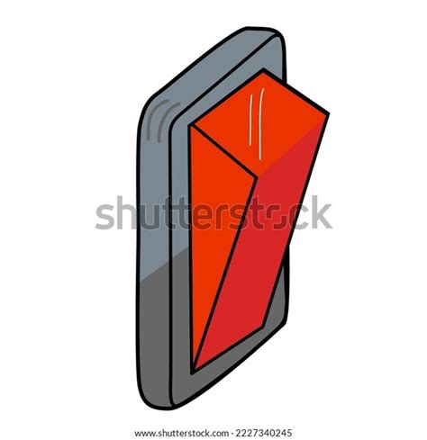 Red Electric Toggle Switch Buttons Cartoon Stock Vector Royalty Free