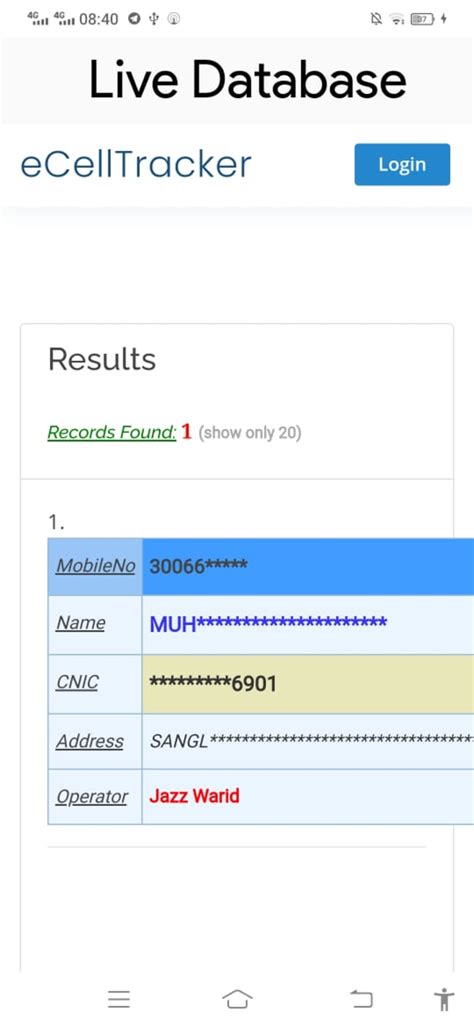 live tracker sim database for android download