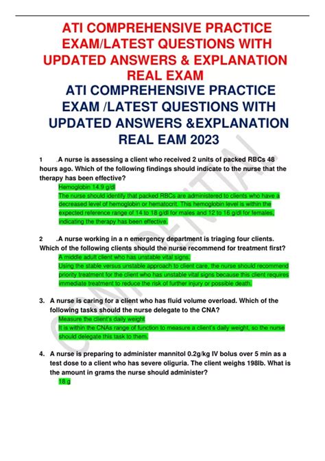 Ati Fundamentals Practice Test B 2023 Ati Pn Comprehensive Exit 2020